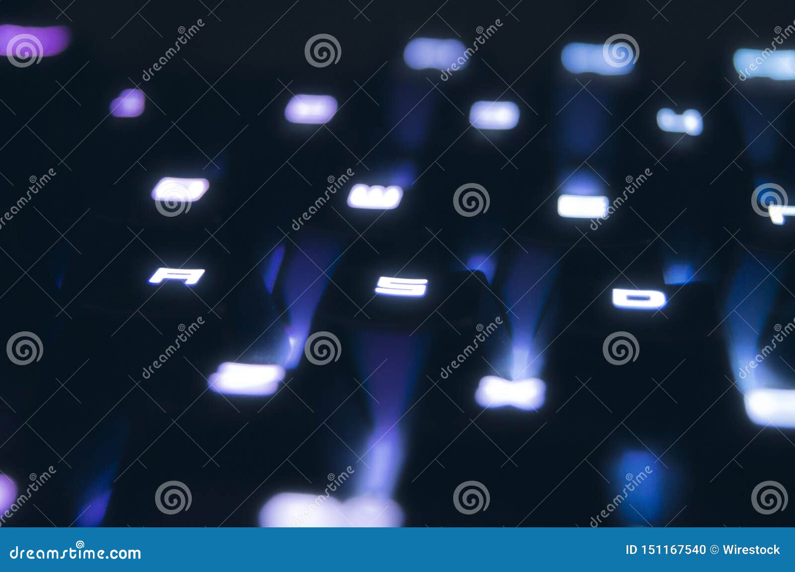 Closeup of Led Lit Keyboard Buttons Stock Photo - Image of isolated ...