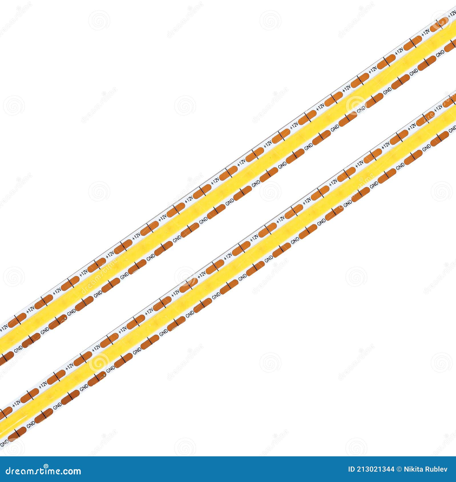 Closeup LED Strip Front View Isolated on White Background Stock Photo ...