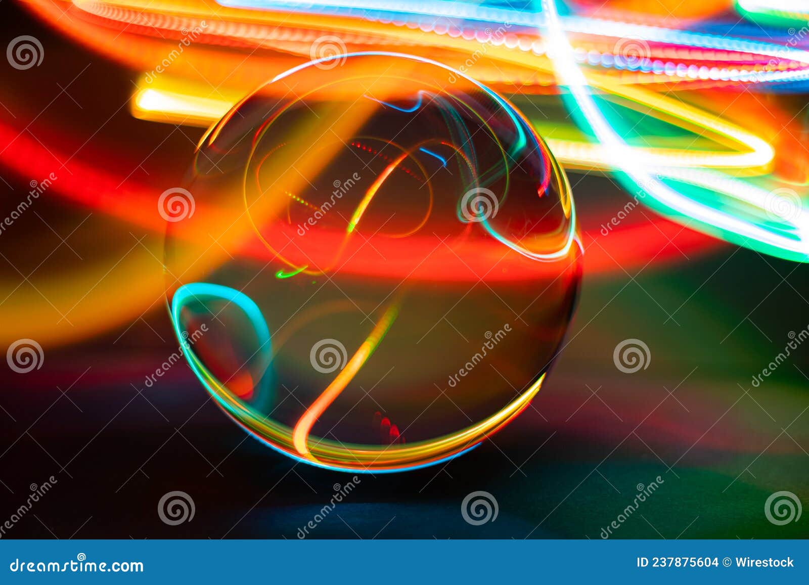 Closeup of a Lensball with the Reflection of Lights Stock Photo - Image ...