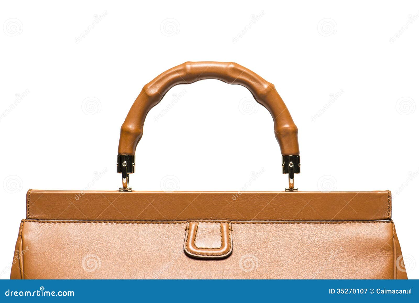 Closeup of Light Brown Leather Handbag Handle Stock Image - Image of ...