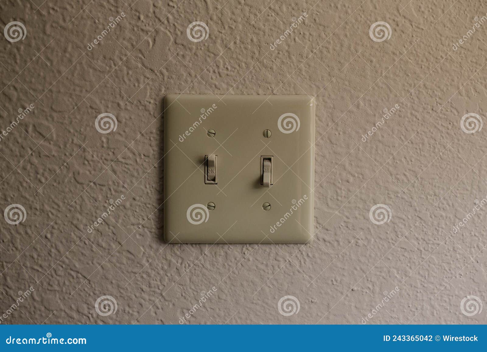 Closeup of a Light Switch on a White Wall Stock Photo - Image of switch ...