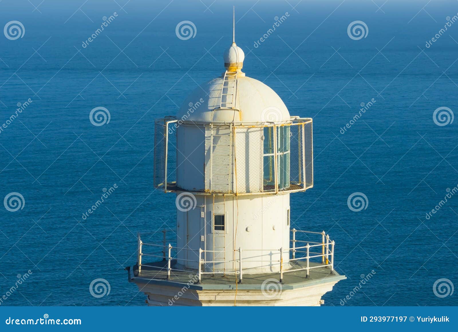 Lighthouse Structure on Emerald Sea Background Stock Image - Image of ...