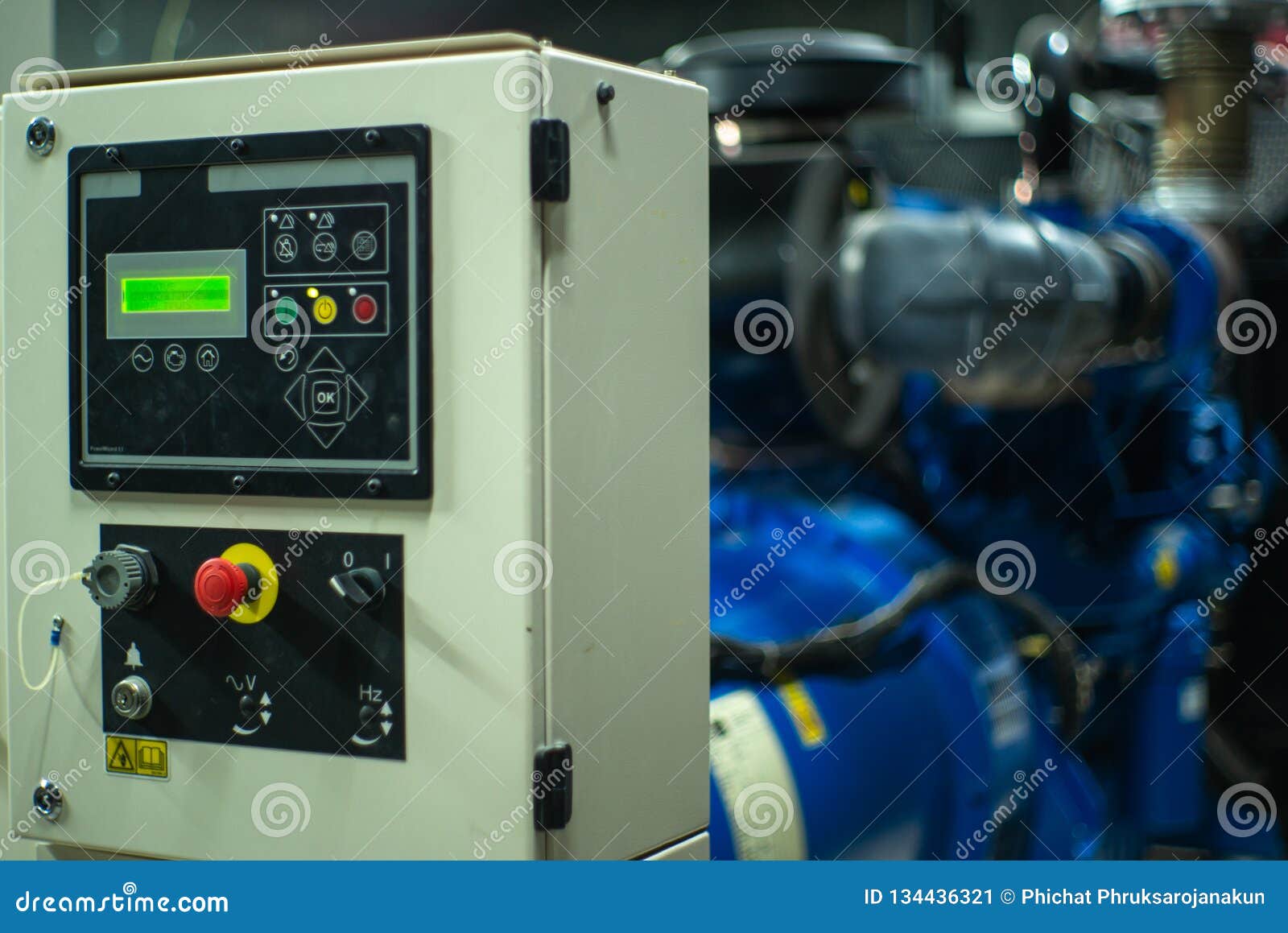 Closeup Lighting Indicator on the Control Cabinet in the Electrical ...