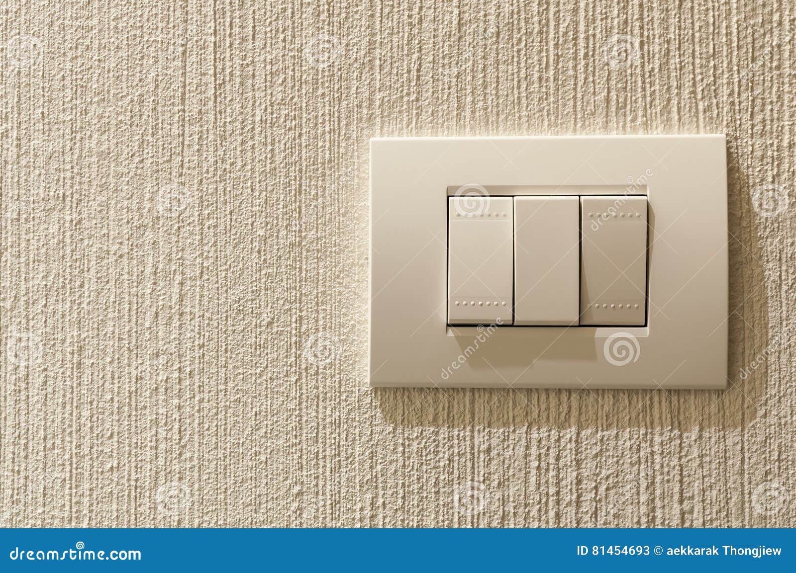 Closeup of Lighting Switch on Concrete Texture Wall. Stock Image ...