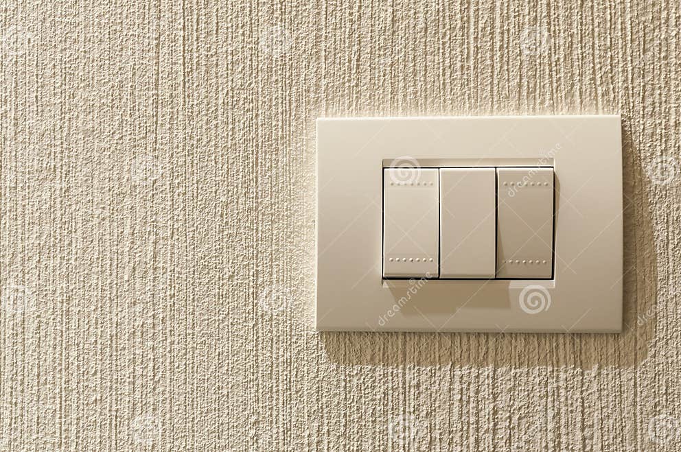 Closeup of Lighting Switch on Concrete Texture Wall. Stock Image ...