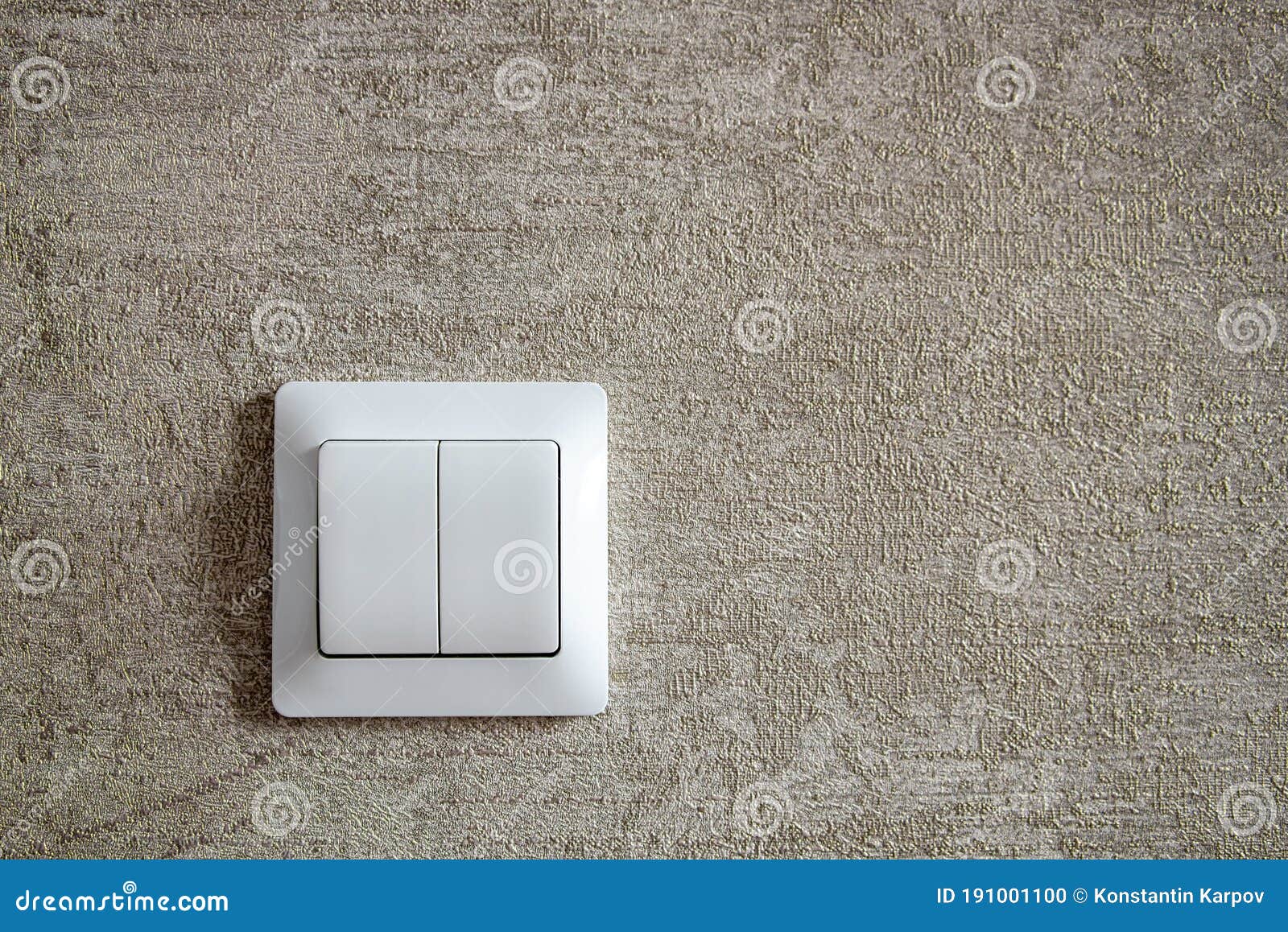 Closeup of a Lighting Switch on Concrete Wallpaper Background with Copy ...