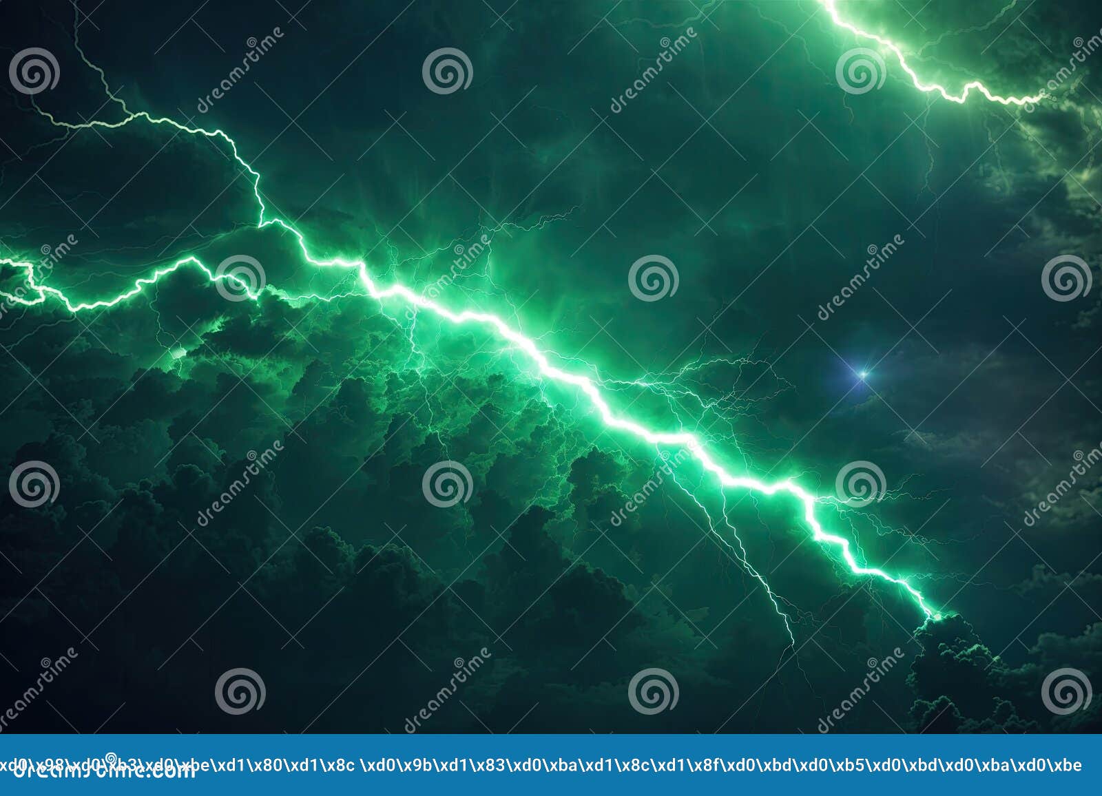 Closeup Lightning Rays Electrical Glow Green Energy. Ai Generative ...