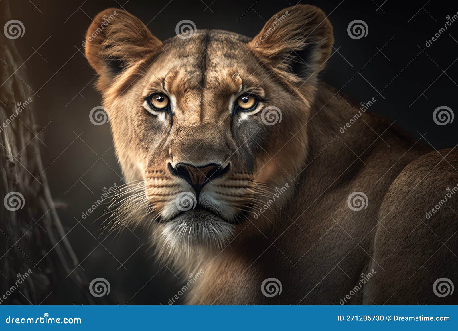 A Closeup of a Lioness Looking at the Camera Stock Illustration ...