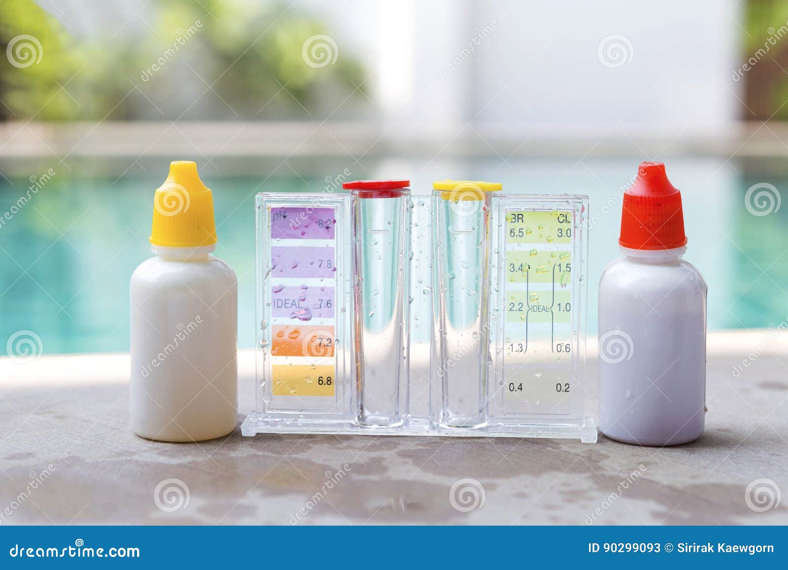 Closeup Liquid Swimming Pool Water Testing Test Kit Stock Image - Image ...