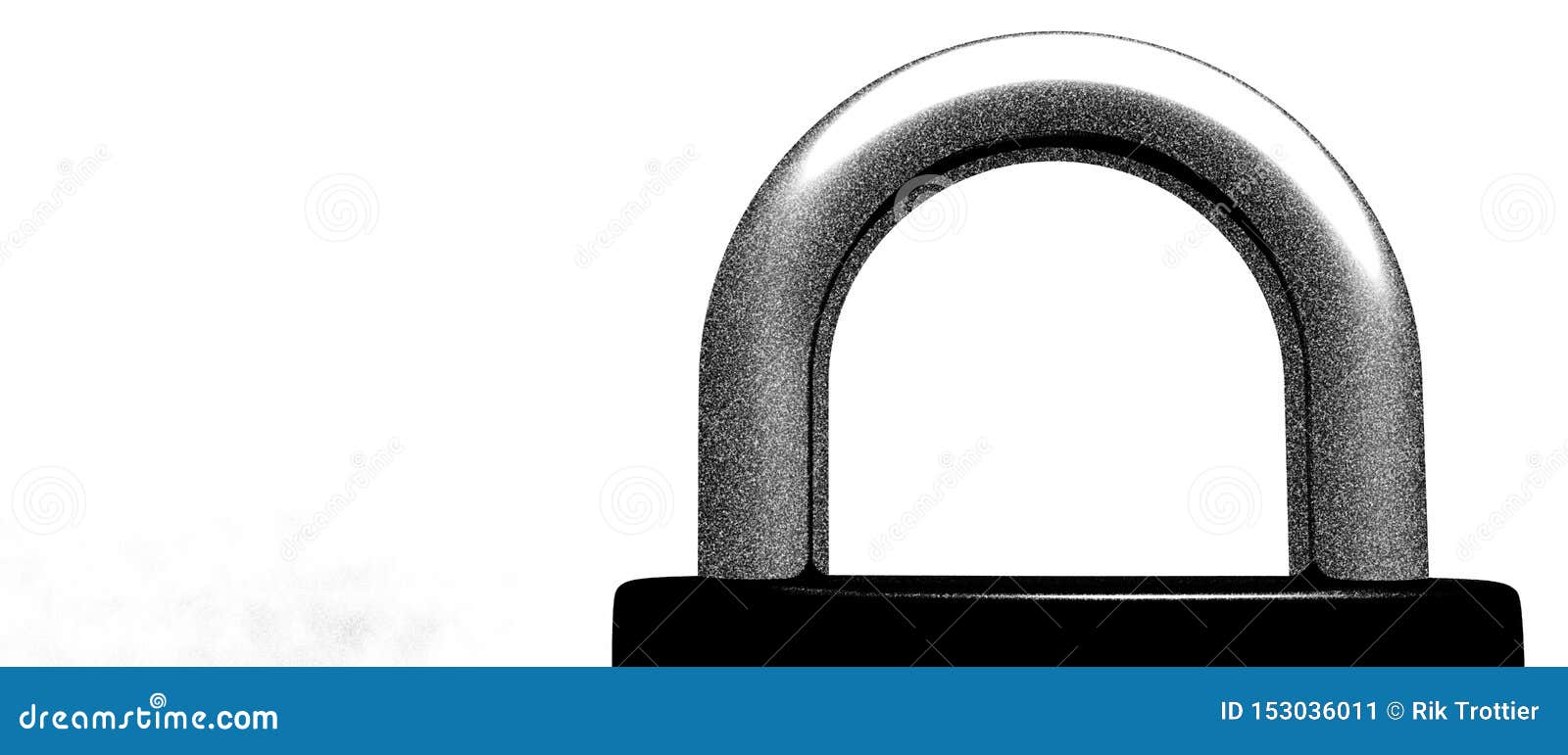 Padlock shackle closed stock illustration. Illustration of white ...