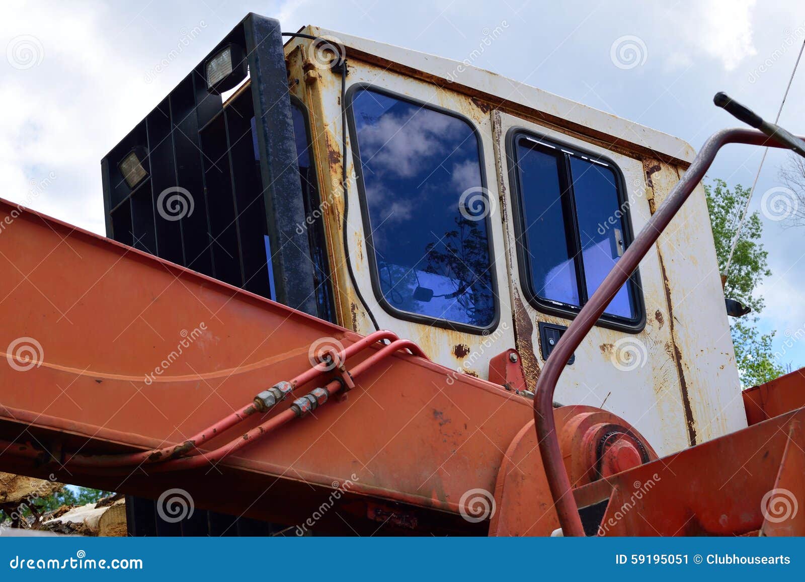 A Close-up On Log, Knuckleboom Loader, Swing Machine Forestry Equipment ...