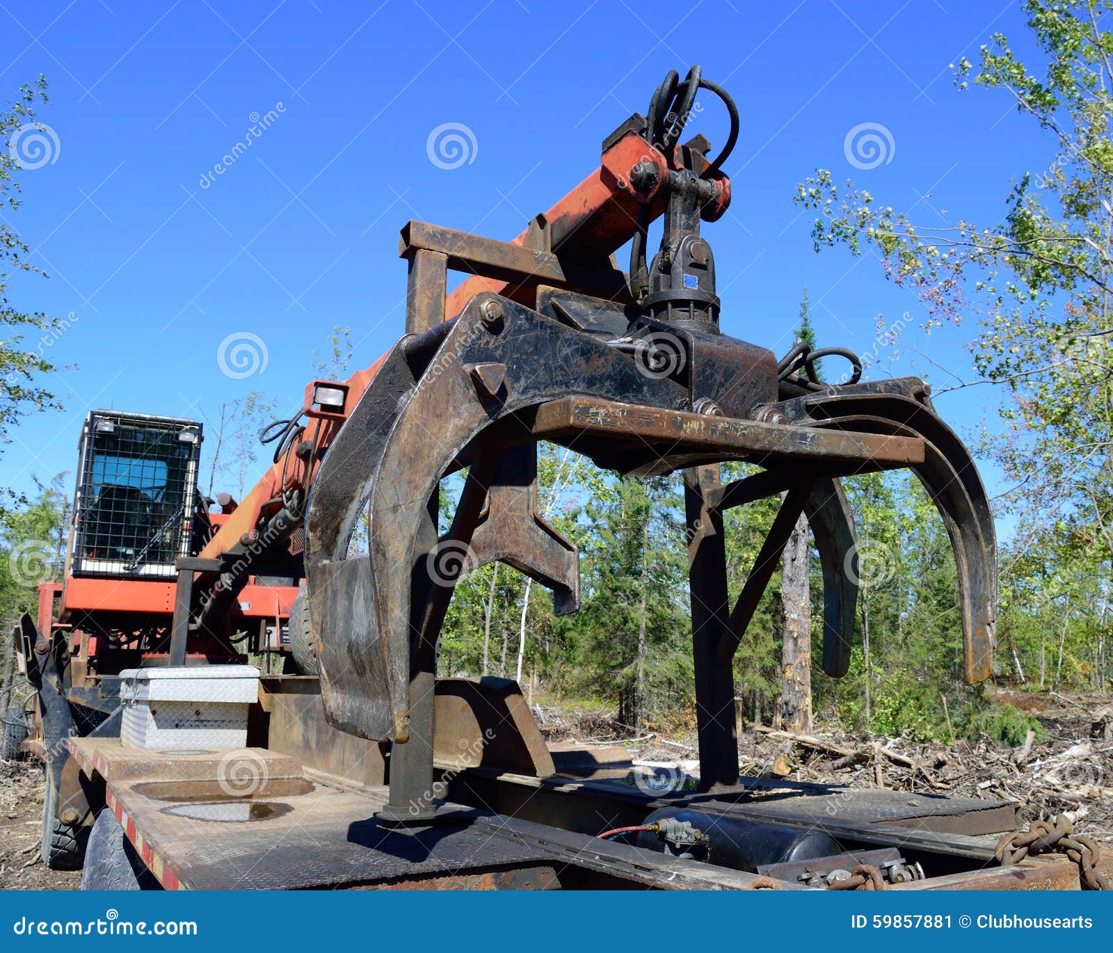 Closeup of Log Loader Grapple Stock Image - Image of boom, knuckle ...