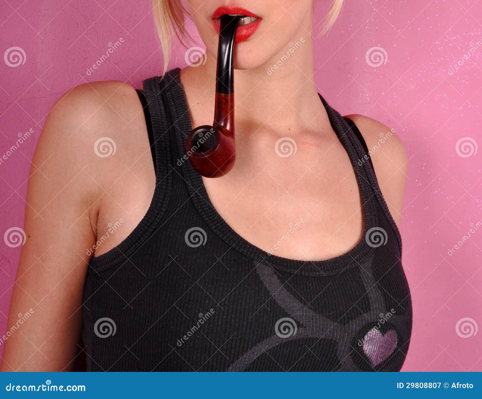 Girl with pipe stock image. Image of wood, hobby, woman - 29808807
