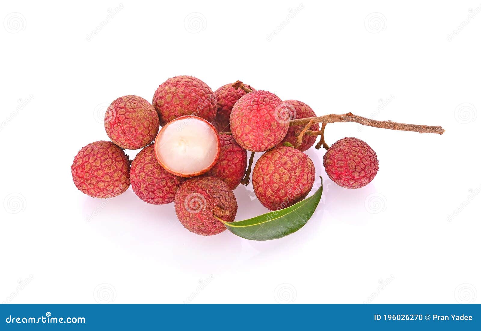 Closeup of Lychee Isolated on White Background Stock Photo - Image of ...