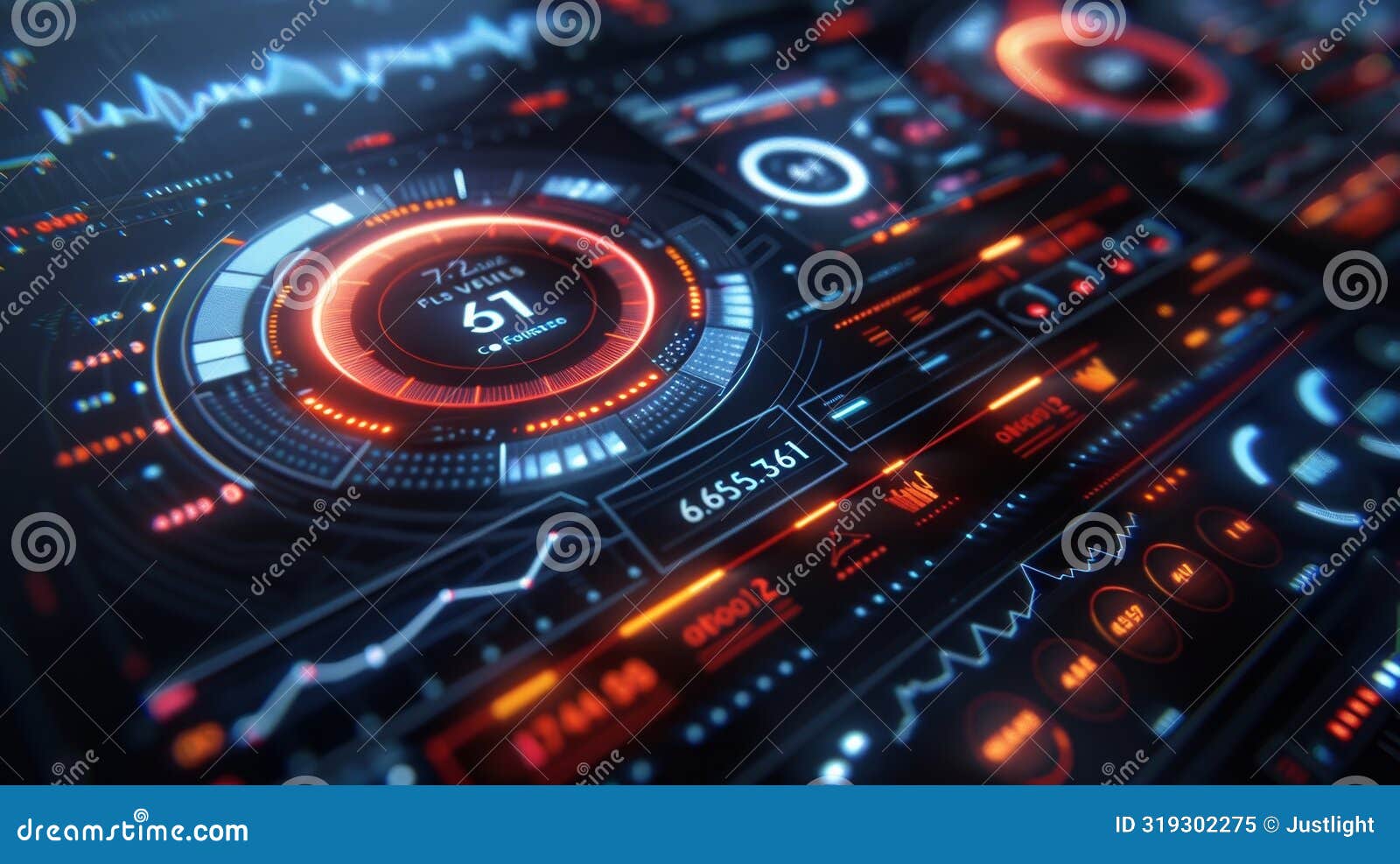 A Closeup of a Machines Dashboard Displaying Realtime Data Points ...