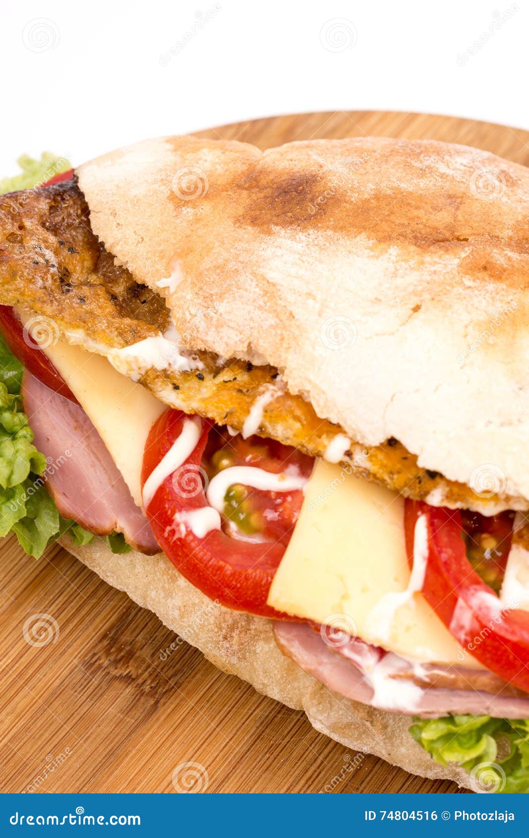 Closeup Macro Bread Sandwich Meat Tomato Cheese Stock Photo - Image of ...