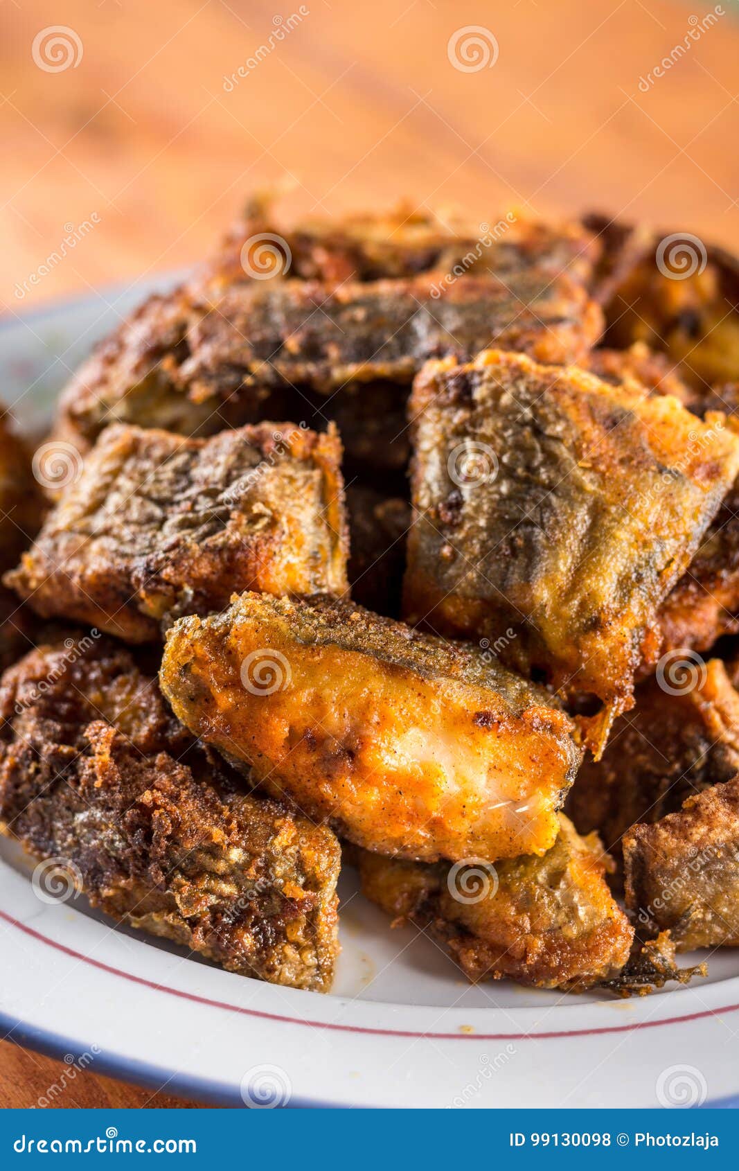 Closeup Macro Served Fried Hake on the Plate Stock Photo - Image of ...