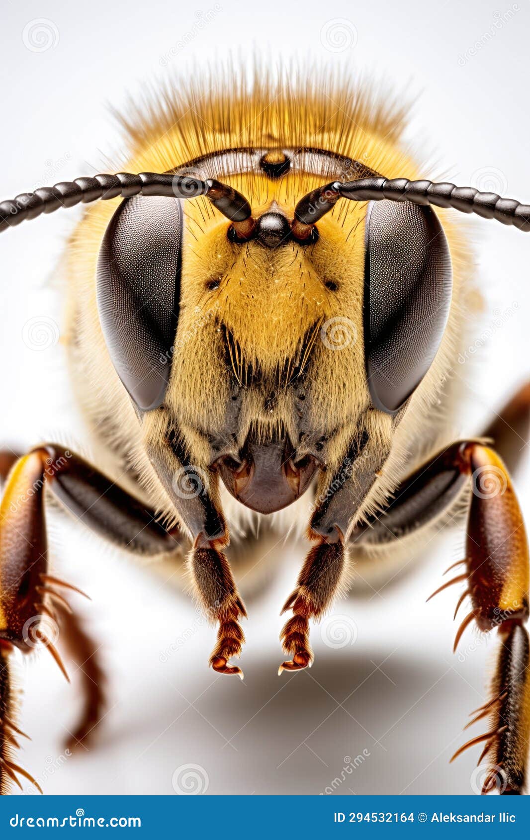 Closeup Macro Shot of a Bee. Ai Generative Stock Photo - Image of ...