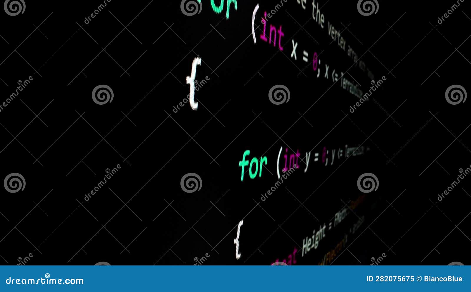 Closeup Macro Shot Movement of Coding Script Moving Across LED Screen. Stock Video - Video of ...