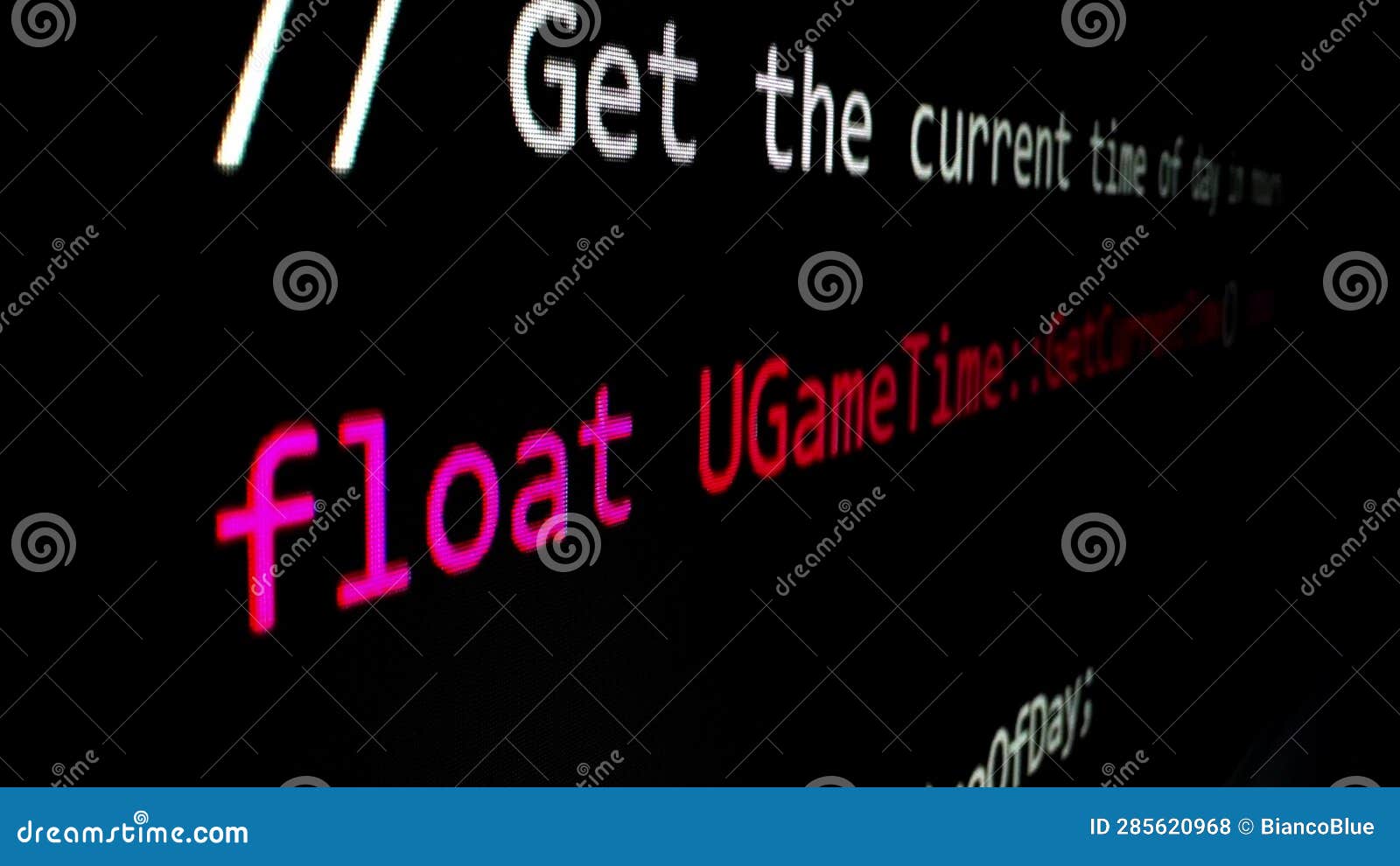 Closeup Macro Shot Movement Of Coding Script Moving Across Led Screen Stock Footage Video Of