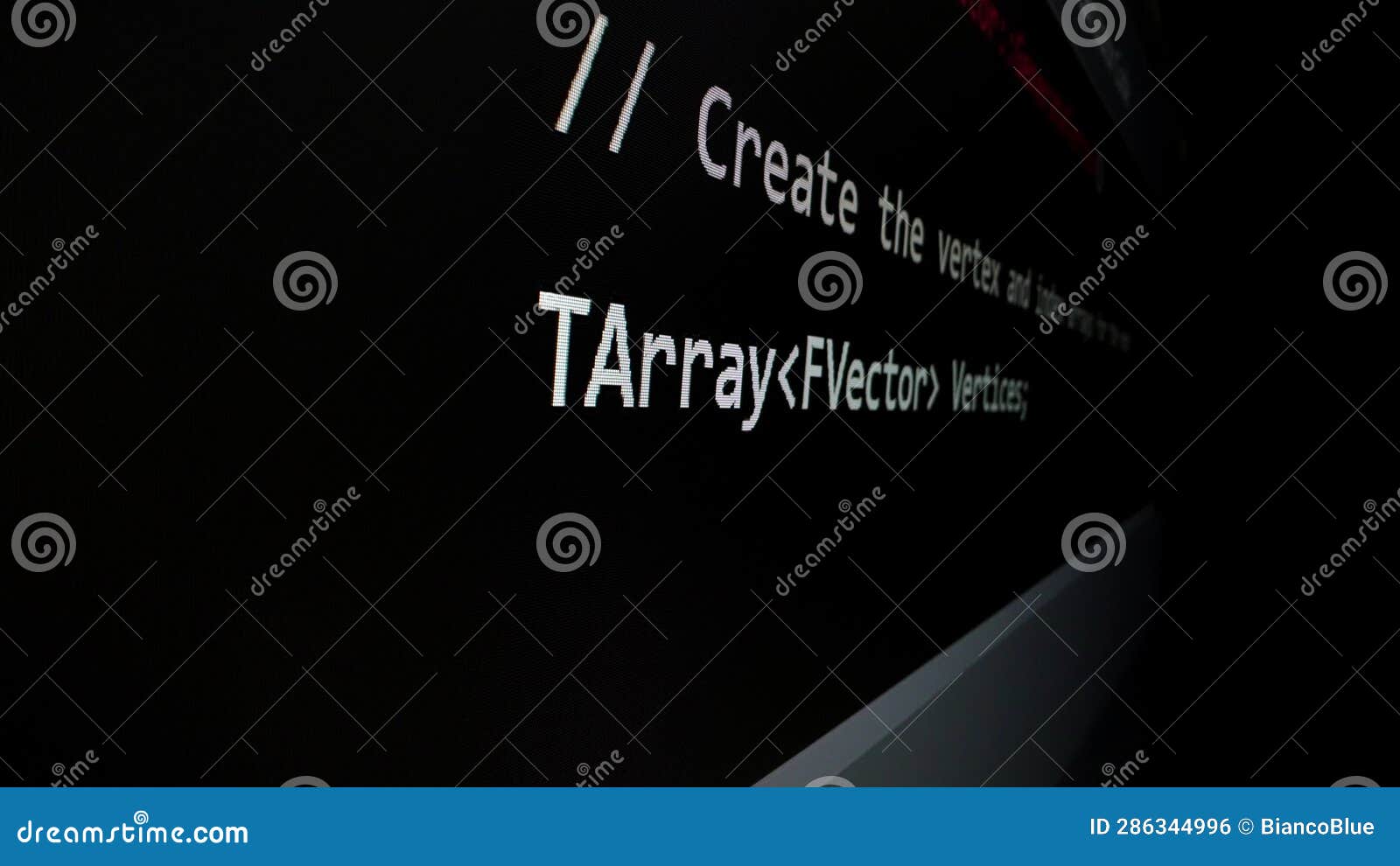 Closeup Macro Shot Movement of Coding Script Moving Across LED Screen ...