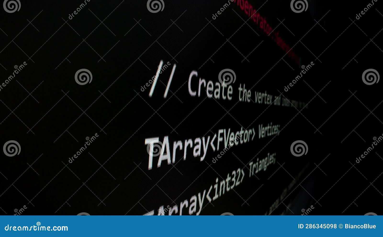 Closeup Macro Shot Movement Of Coding Script Moving Across Led Screen