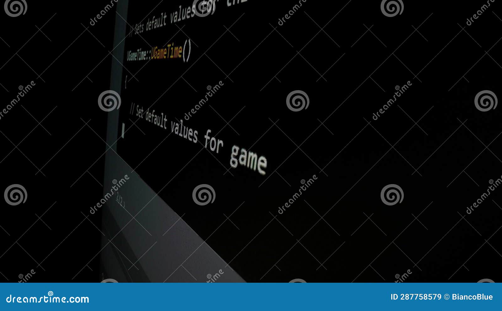 Closeup Macro Shot Movement of Coding Script Moving Across LED Screen ...