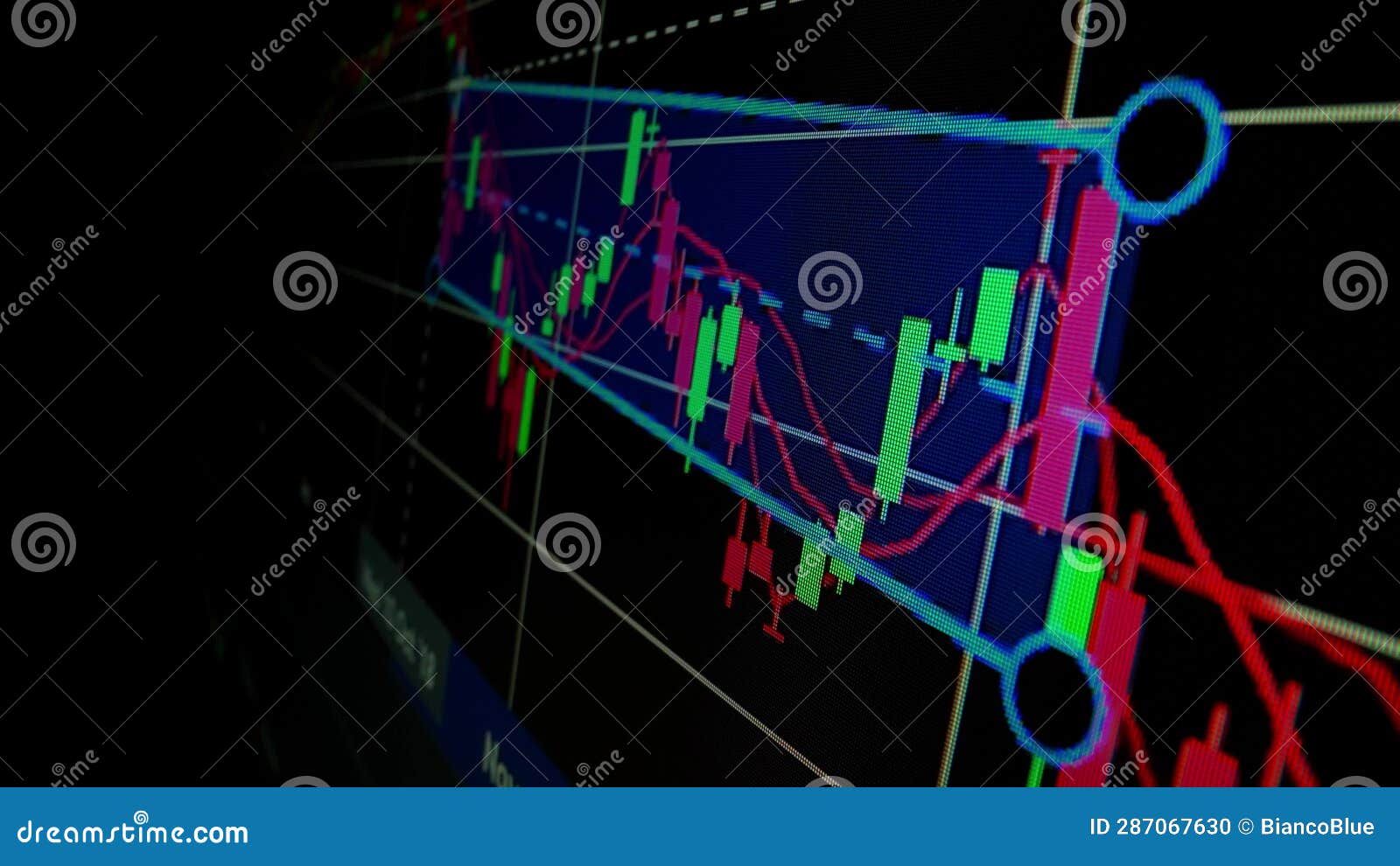 Closeup Macro Shot Movement on Trader Conduct Technical Analysis by ...