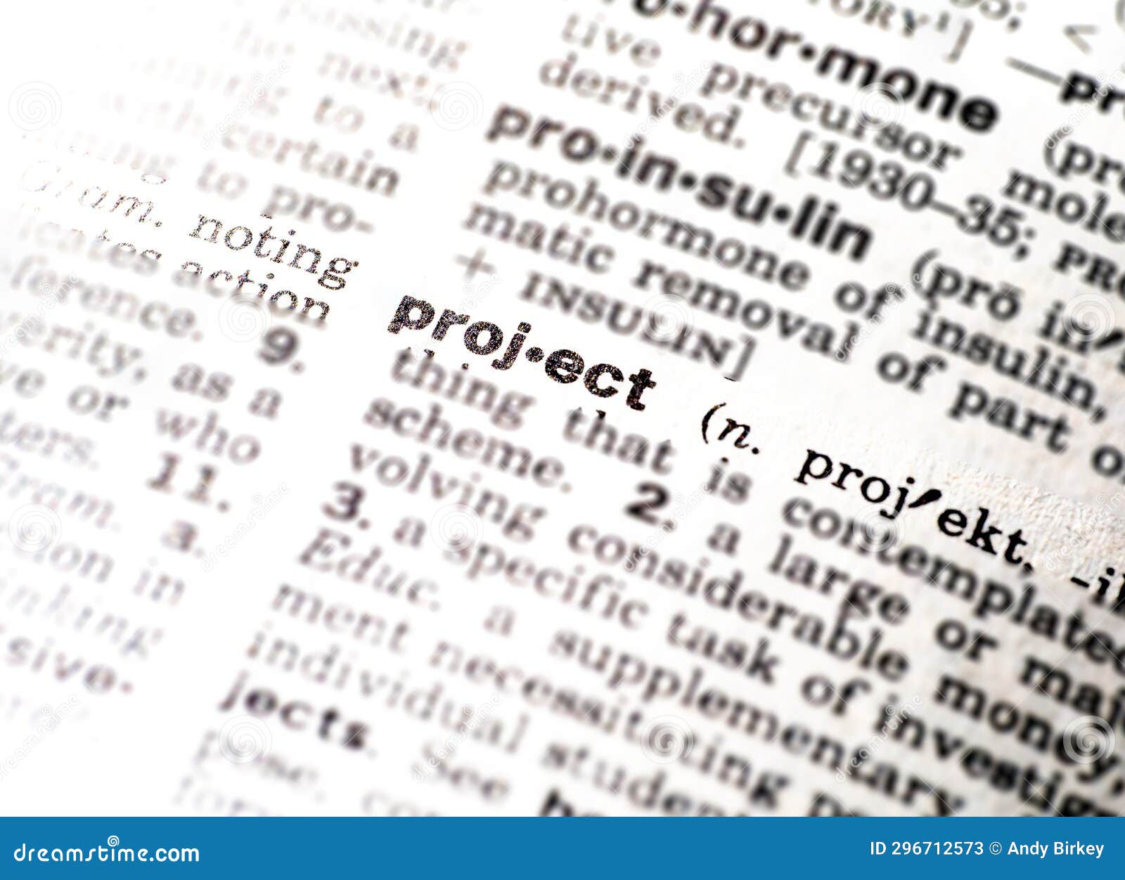 Closeup of the Dictionary Definition of the Word Project Stock Image ...