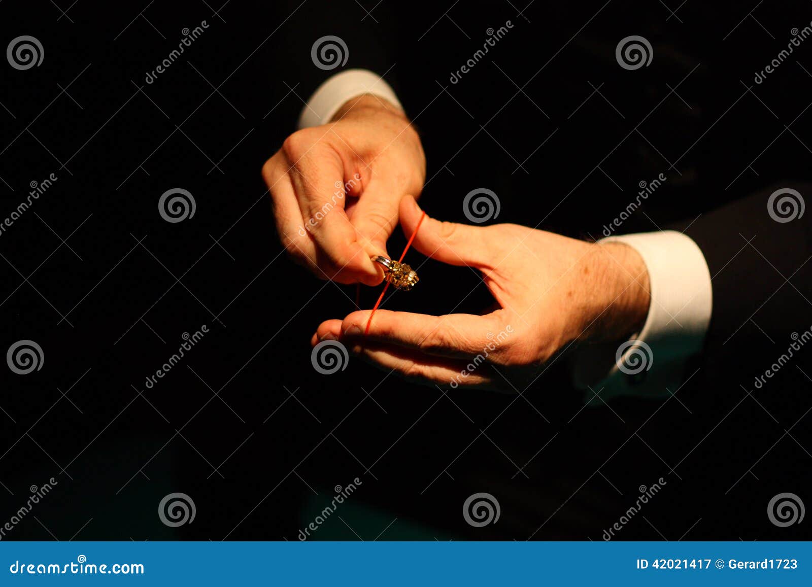 Closeup Magician Holding Ring Stock Image - Image of performer ...