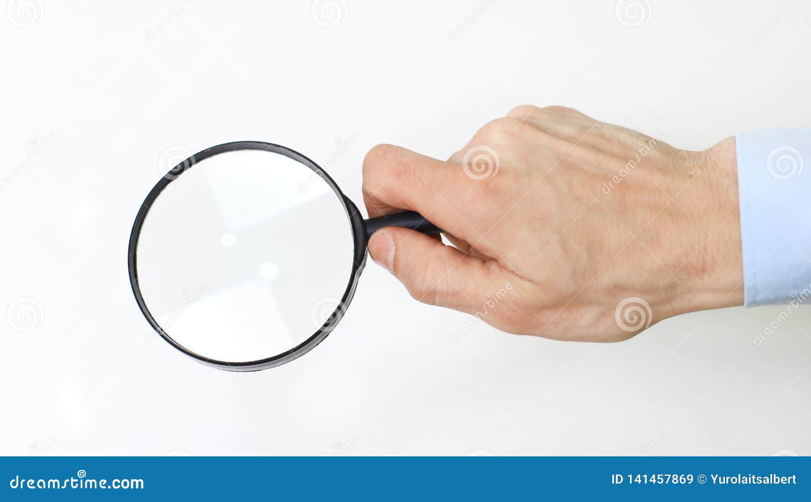 Closeup. Magnifier in the Hand of Businessman. Stock Image - Image of ...
