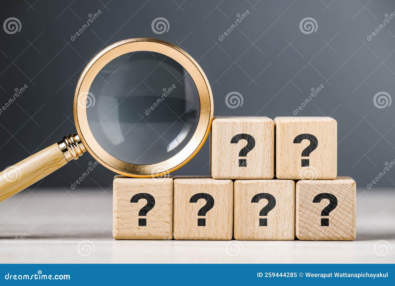 Magnifying Glass and Many Questions Stock Image - Image of lens, glass ...