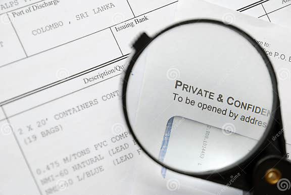 Closeup of Magnifying Glass on Security Stock Photo - Image of ...