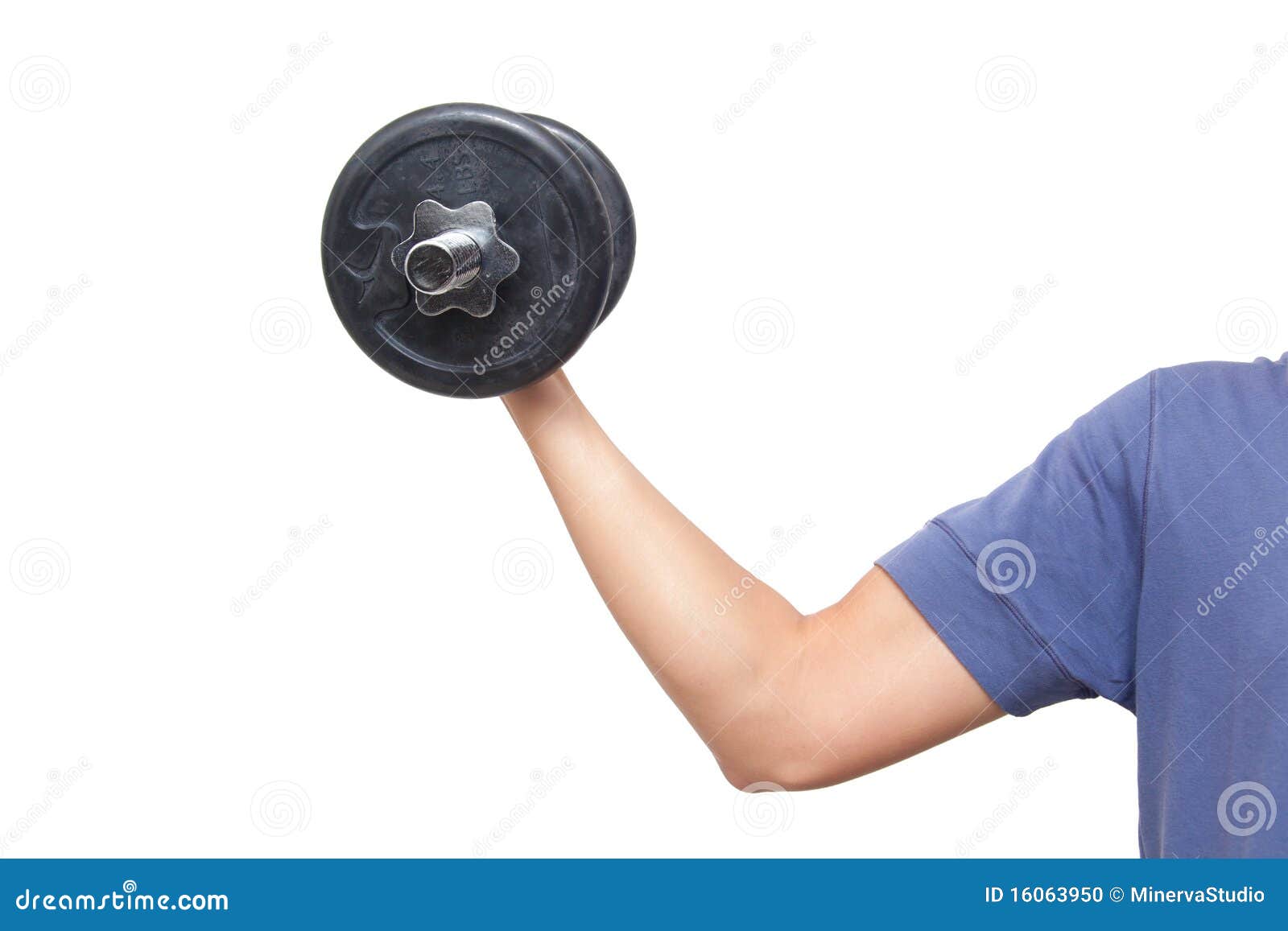 Closeup of a Male Arm Contracting the Biceps Stock Photo - Image of ...