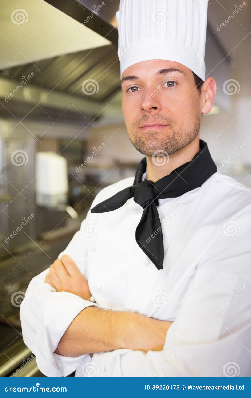 Closeup of a Male Cook in the Kitchen Stock Image - Image of looking ...