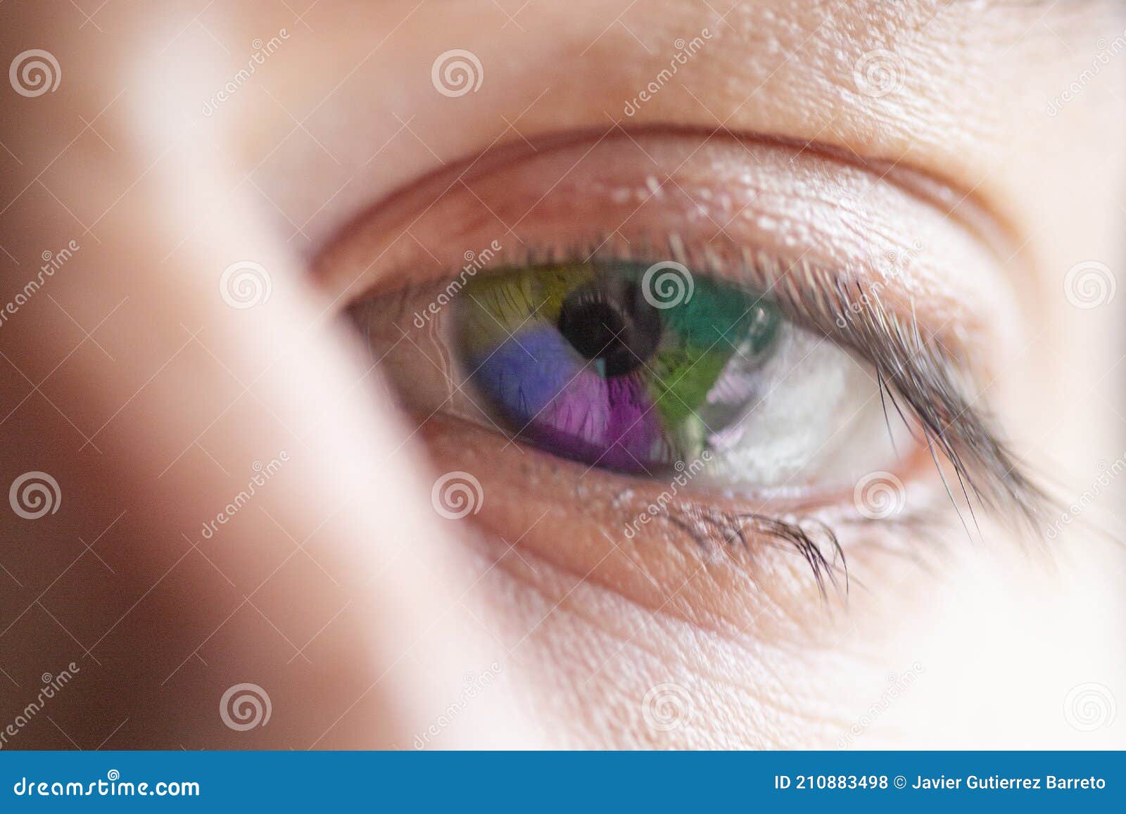 Closeup of Male Eye with Multi-colored Iris Stock Photo - Image of ...
