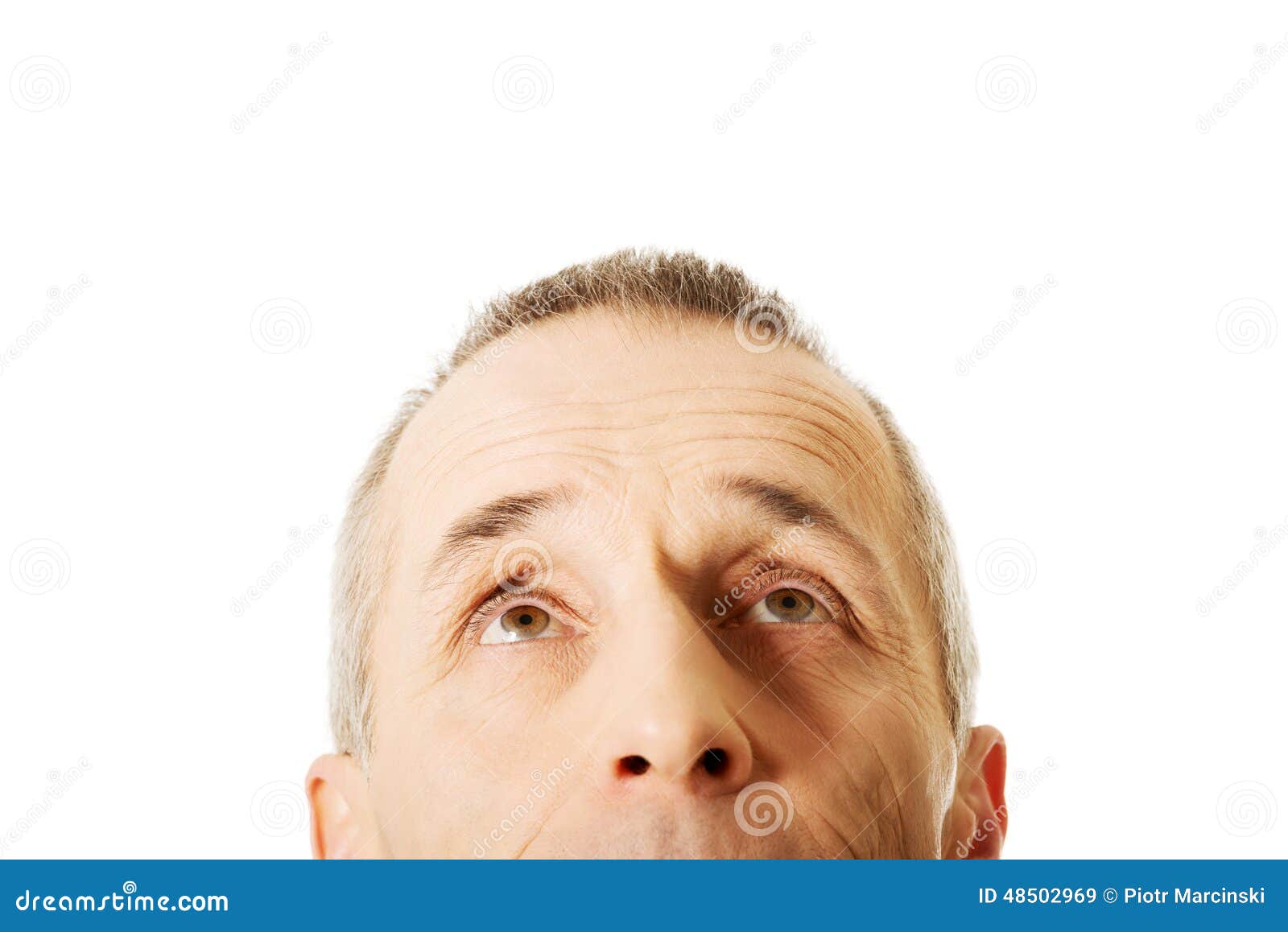 Closeup on Male Eyes Looking Up Stock Image - Image of activity, male ...