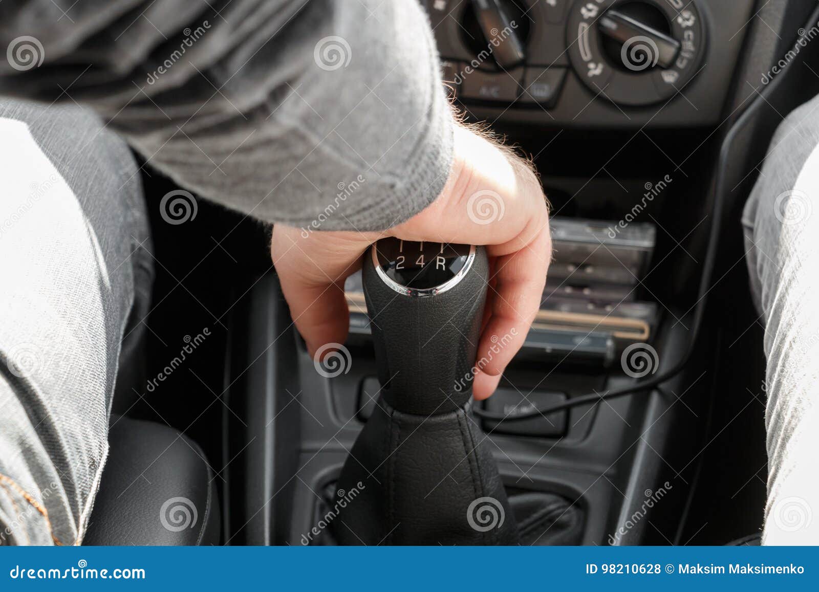 Closeup of Male Hand on Gearshift Stick Stock Photo - Image of gearbox ...