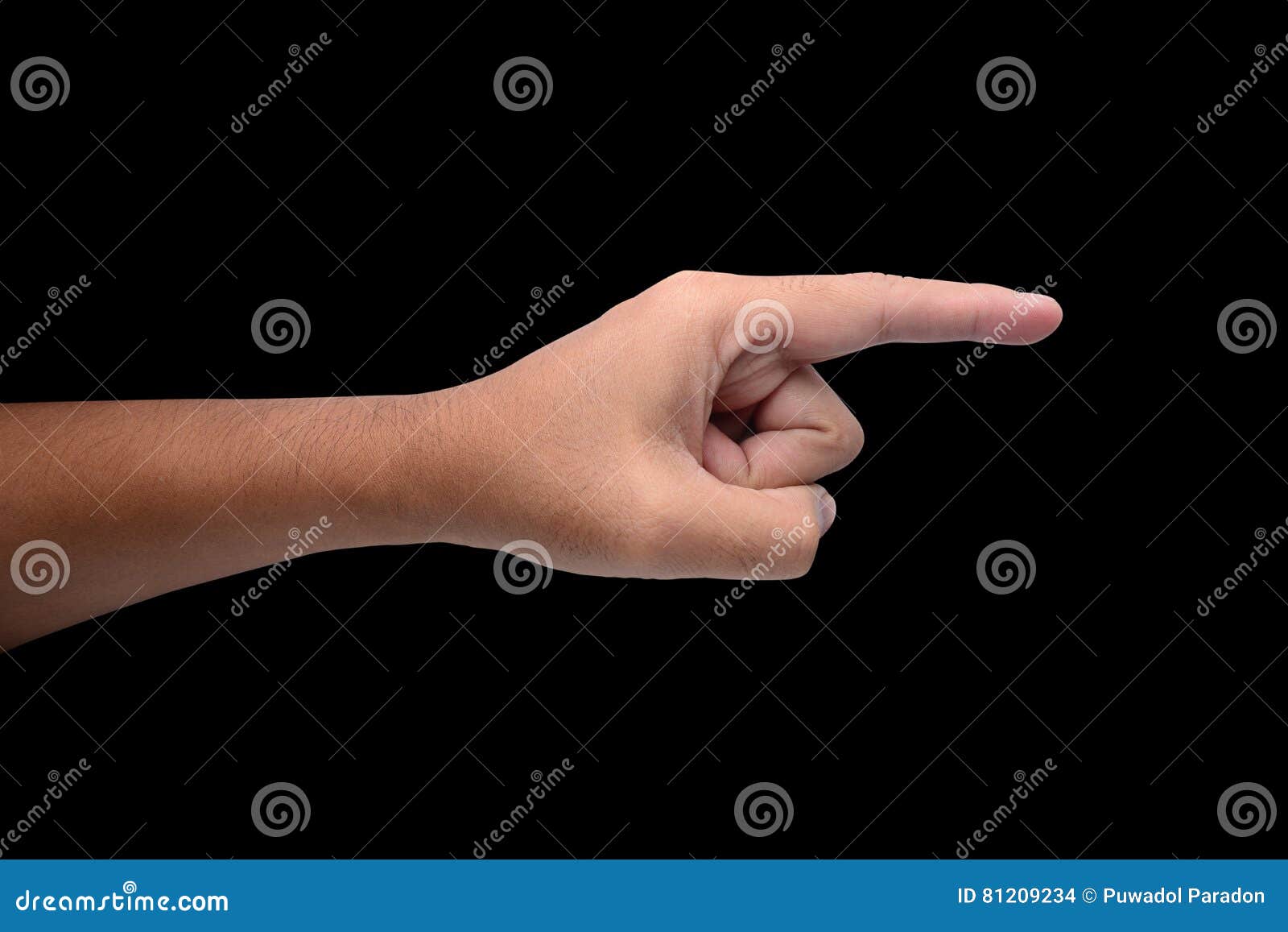 Closeup of Male Hand Pointing on Black Stock Photo - Image of hand ...