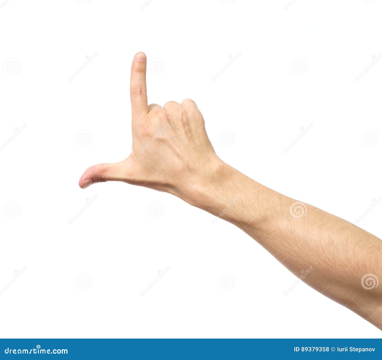 Closeup of Male Hand Pointing Isolated Stock Photo - Image of male ...