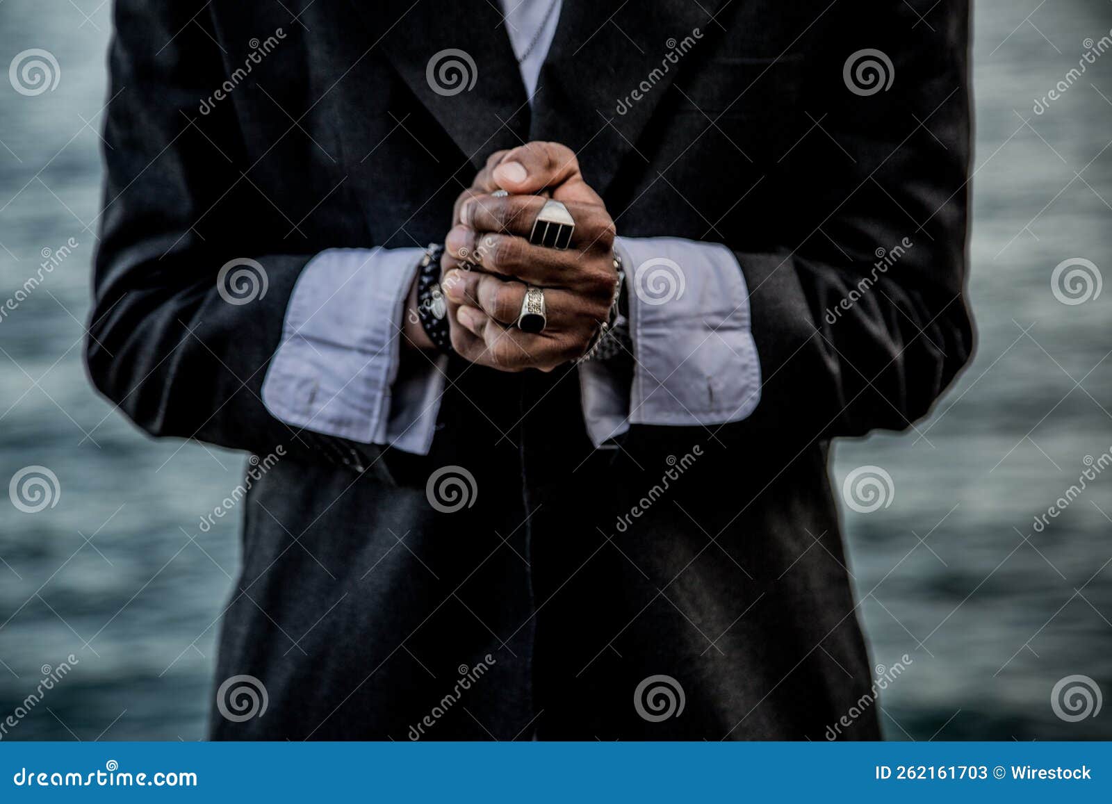 Closeup of a Male S Clasped Hands As a Form of Praying Stock Image ...