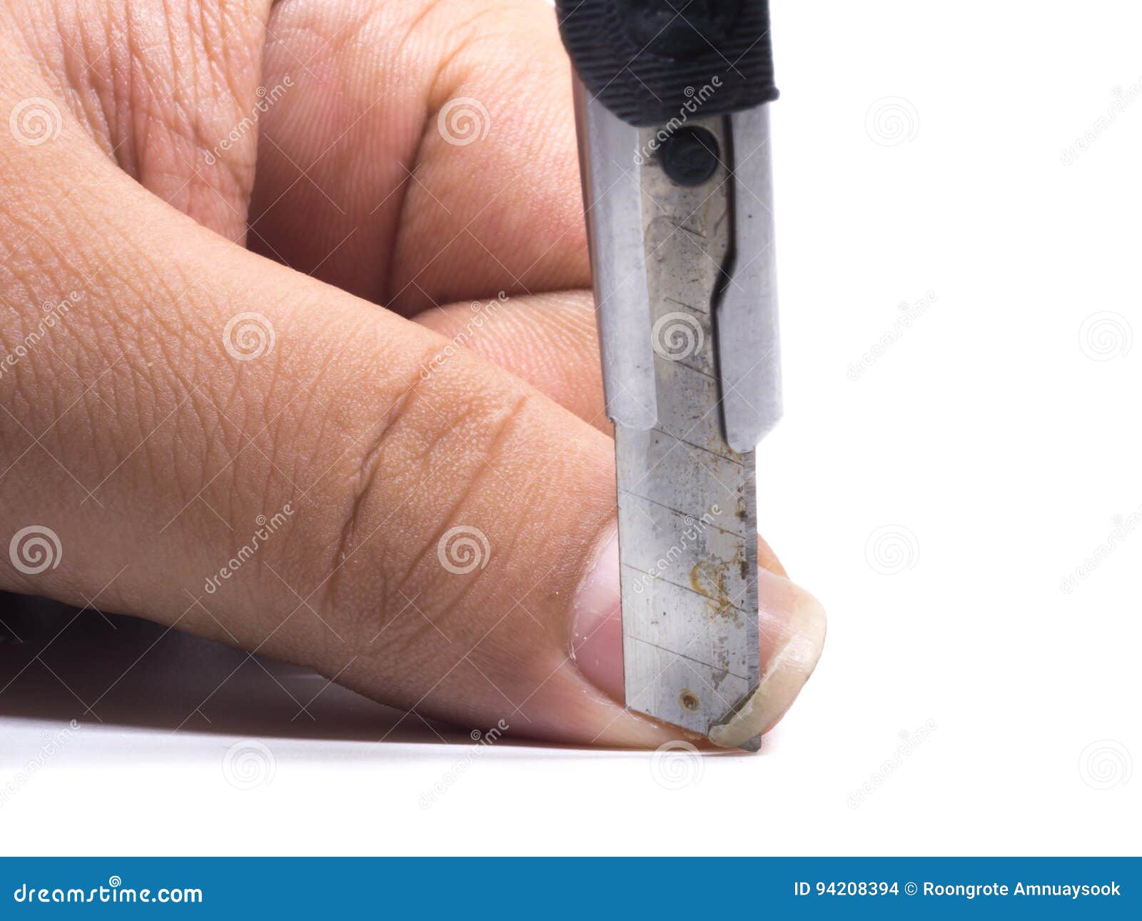 Closeup of a Man Cutting Nails by Rusty Cutter Stock Photo - Image of ...