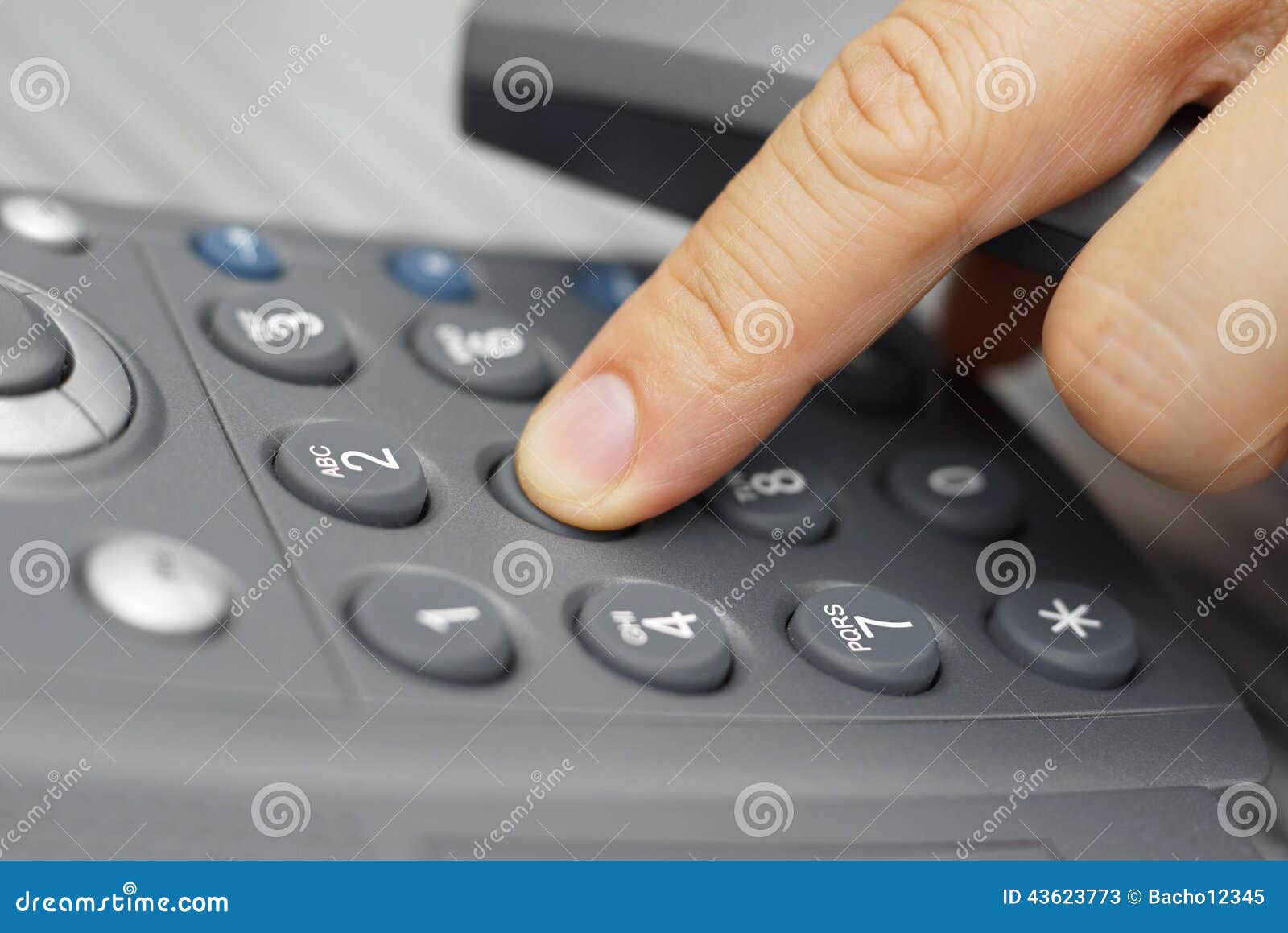 Closeup of Man Finger is Dialing a Telephone Number Stock Image - Image ...