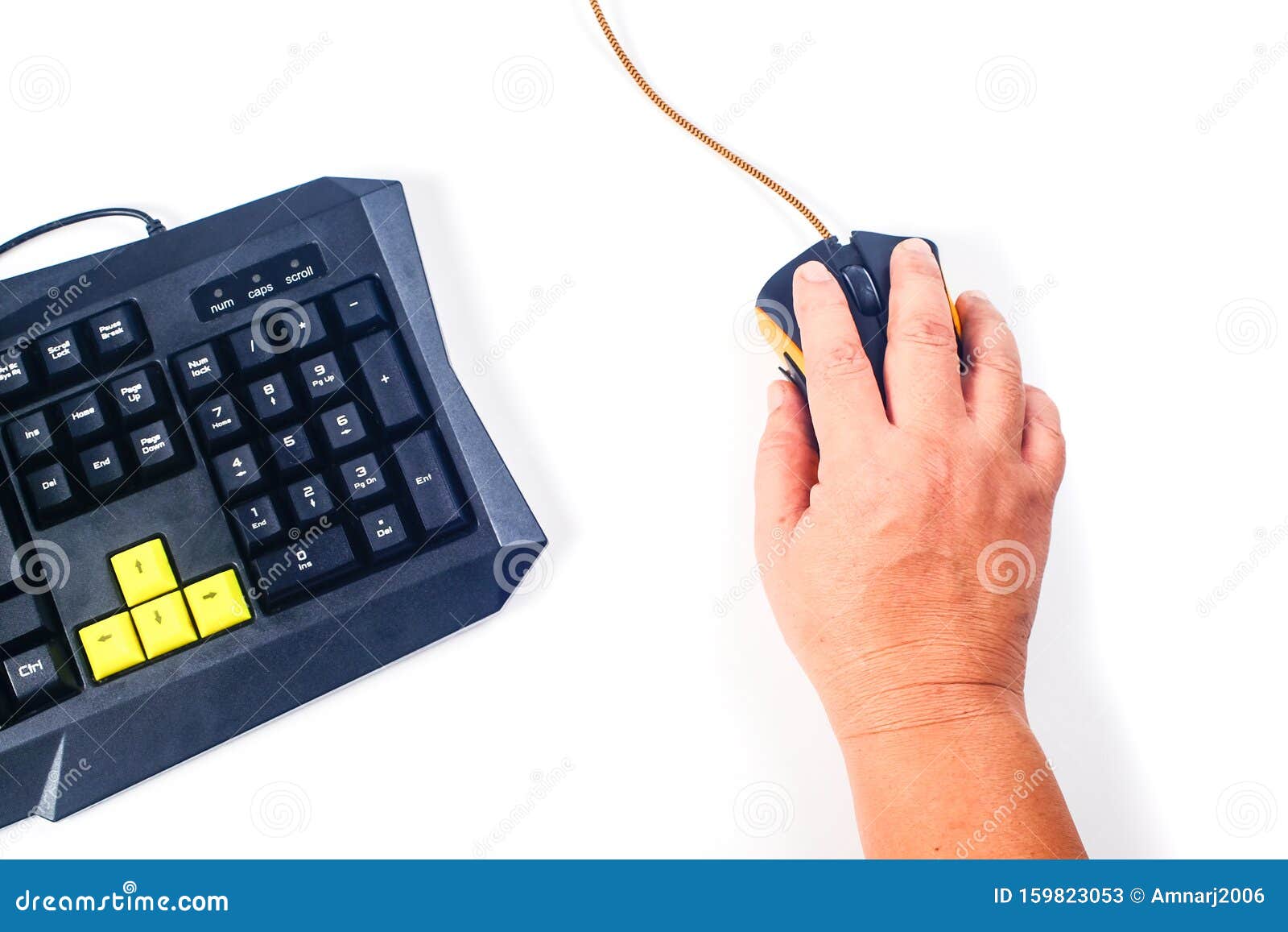Closeup of Man Hand Clicking Computer Mouse Stock Image - Image of ...