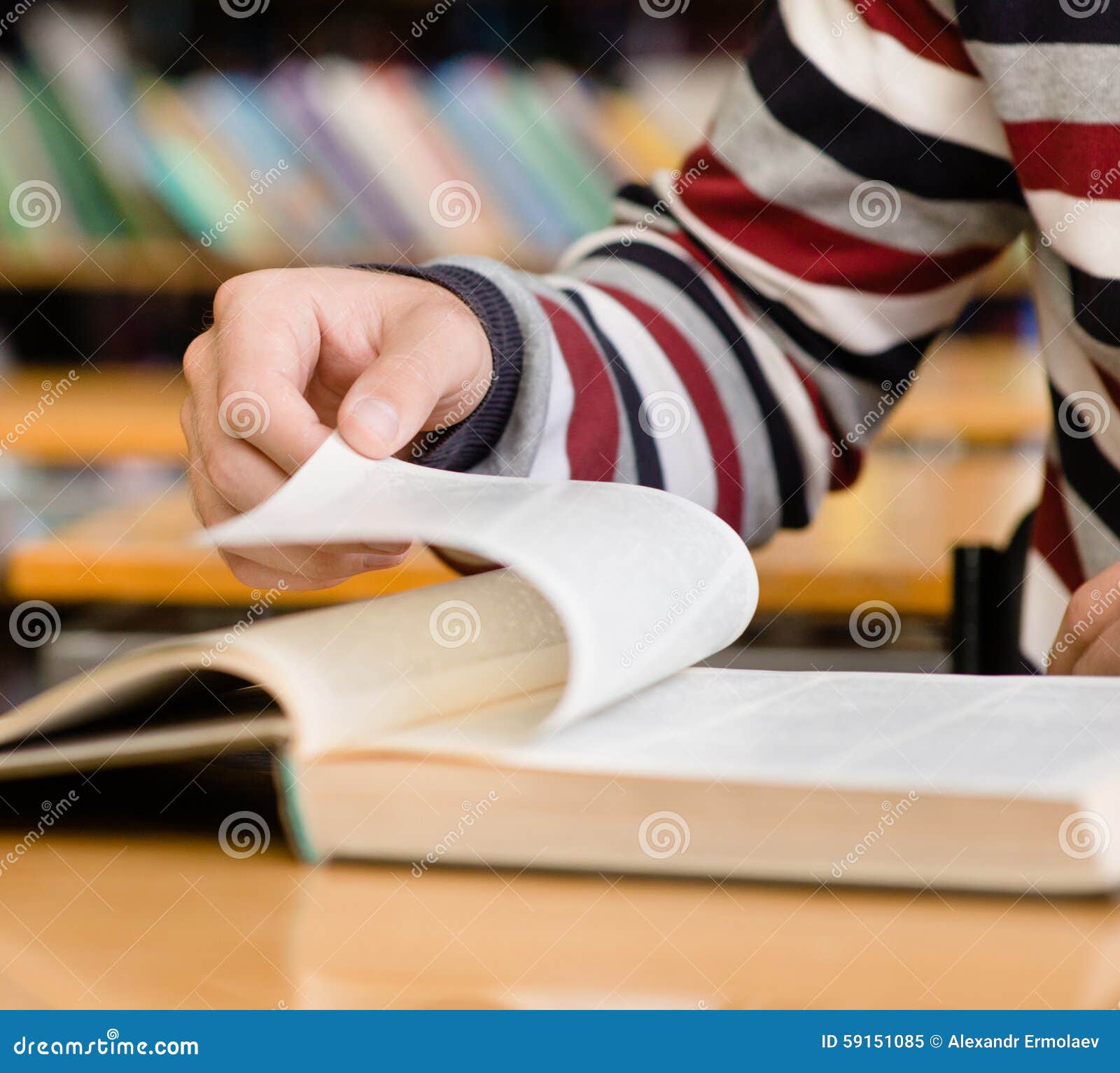 Closeup Man Hand Going To Flip Page of Book Stock Image - Image of ...