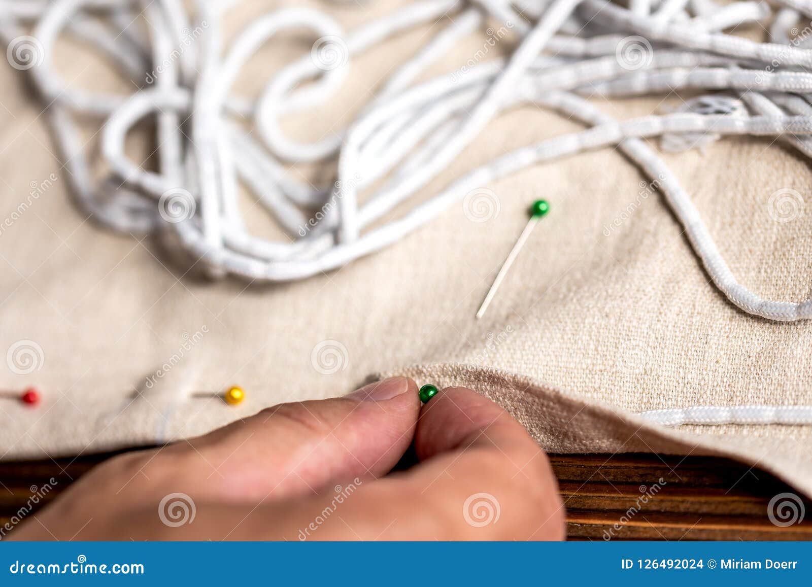 Closeup from Man Hand with Sewing Pins Stock Photo - Image of stitch ...