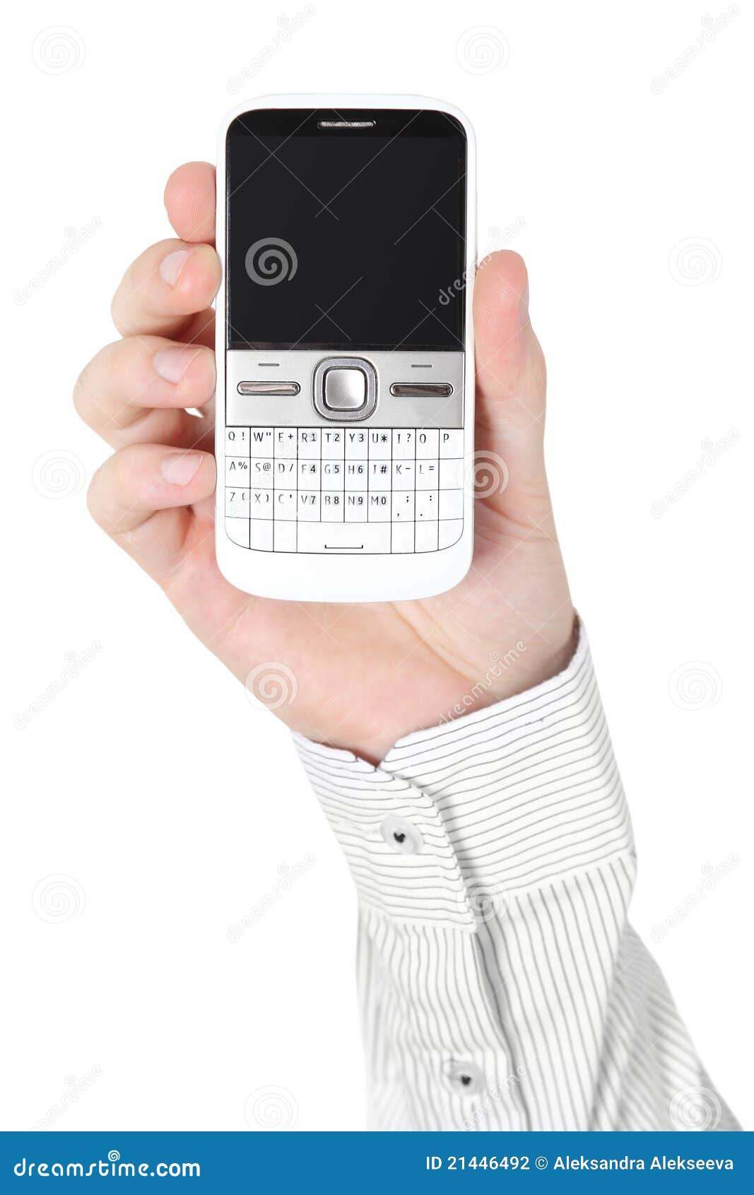 Closeup of Man Hand Showing Mobile Phone Isolated Stock Photo - Image ...