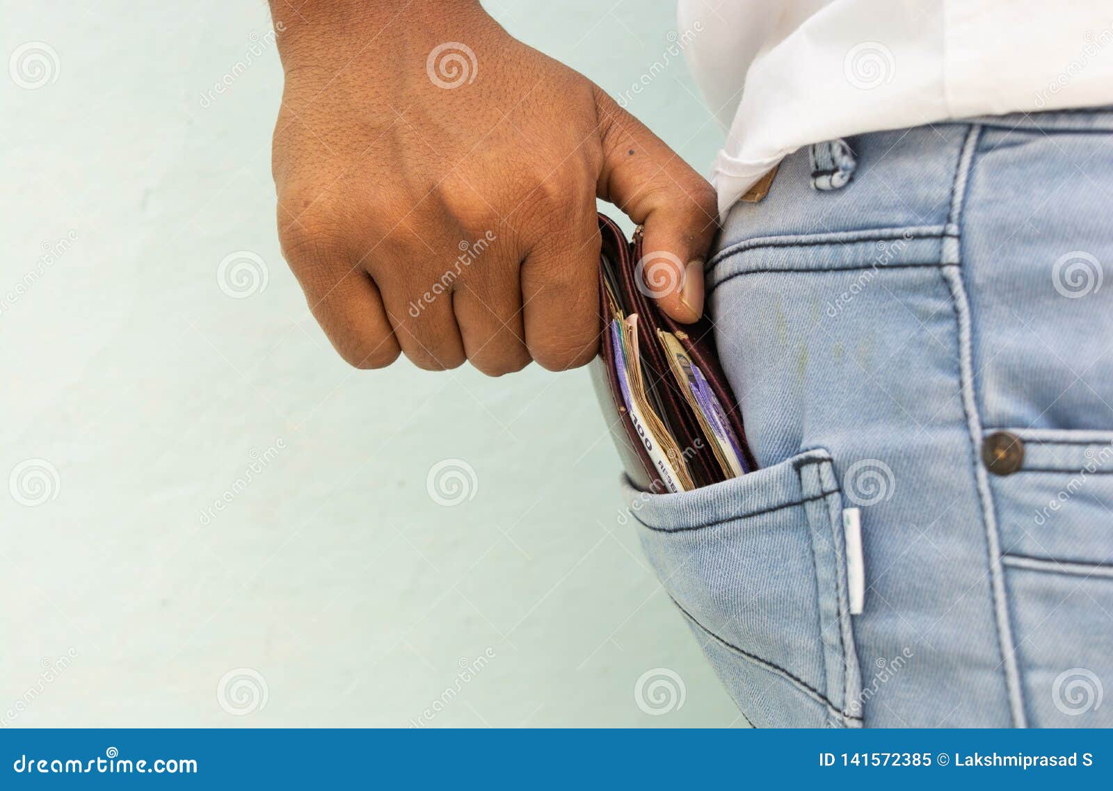 Closeup of Man Hands Taking Taking Wallet Form His Pocket Stock Image ...