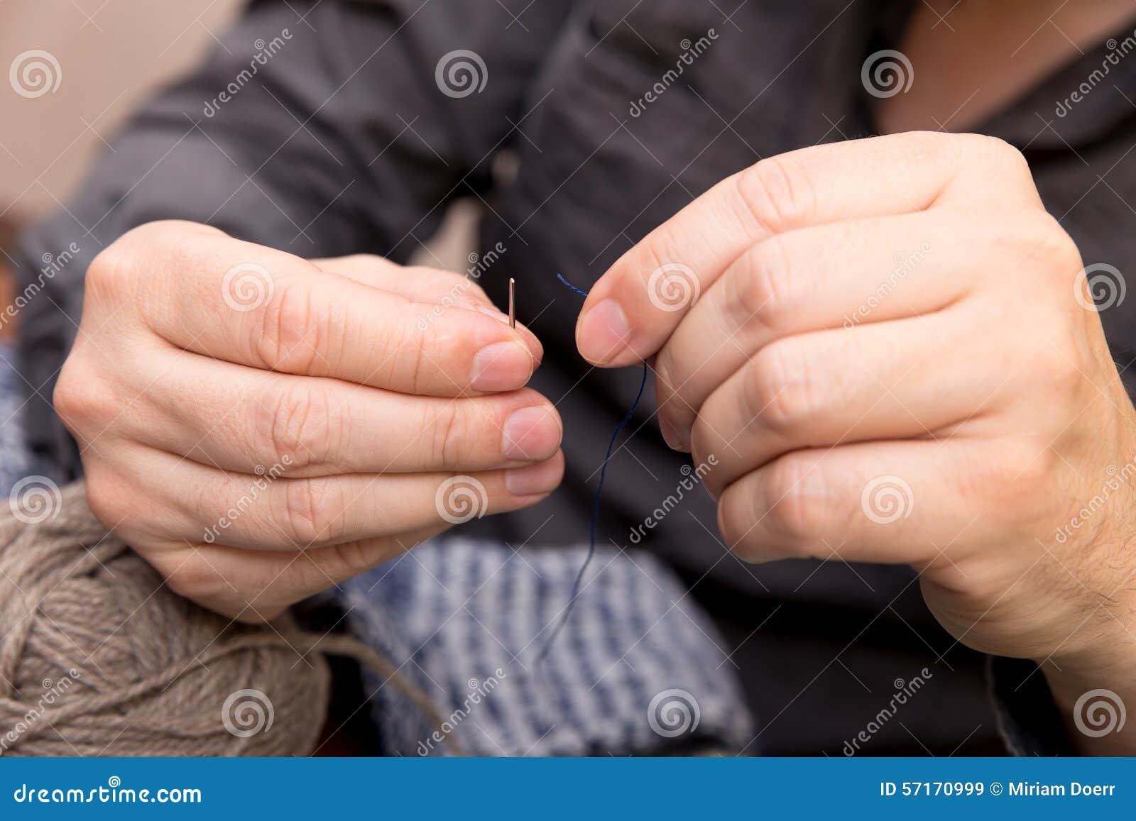 Closeup of a Man with a Needle Stock Image - Image of stitch, caucasian ...