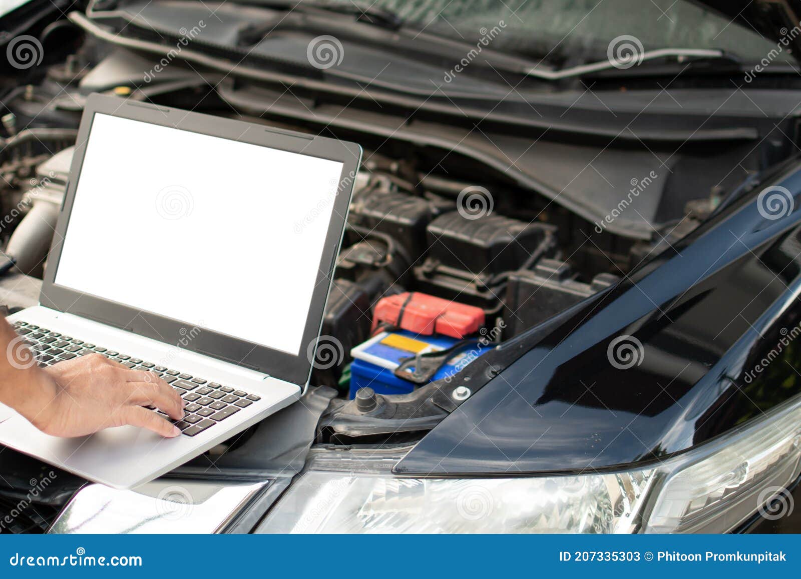 Closeup, a Man`s Hand Typing on a Laptop Computer Keyboard To Check the ...